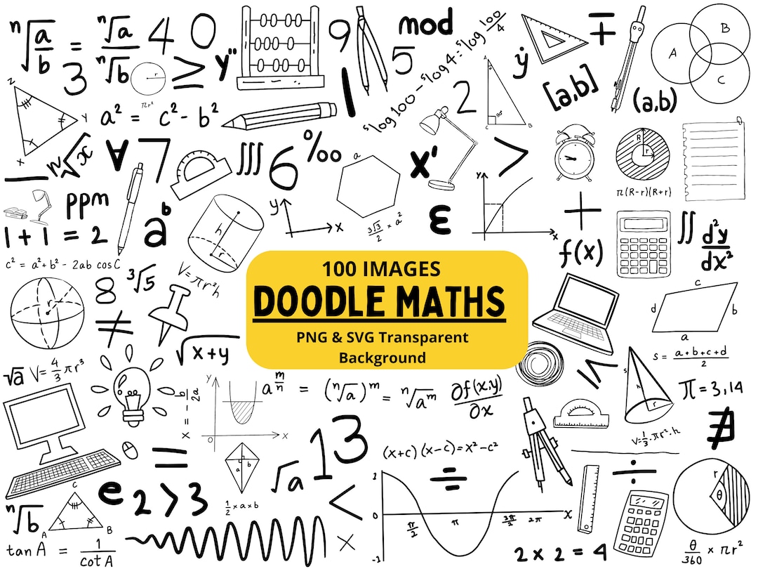 Maths Doodles Maths Clipart Set Cute Maths Doodles Funny - Etsy