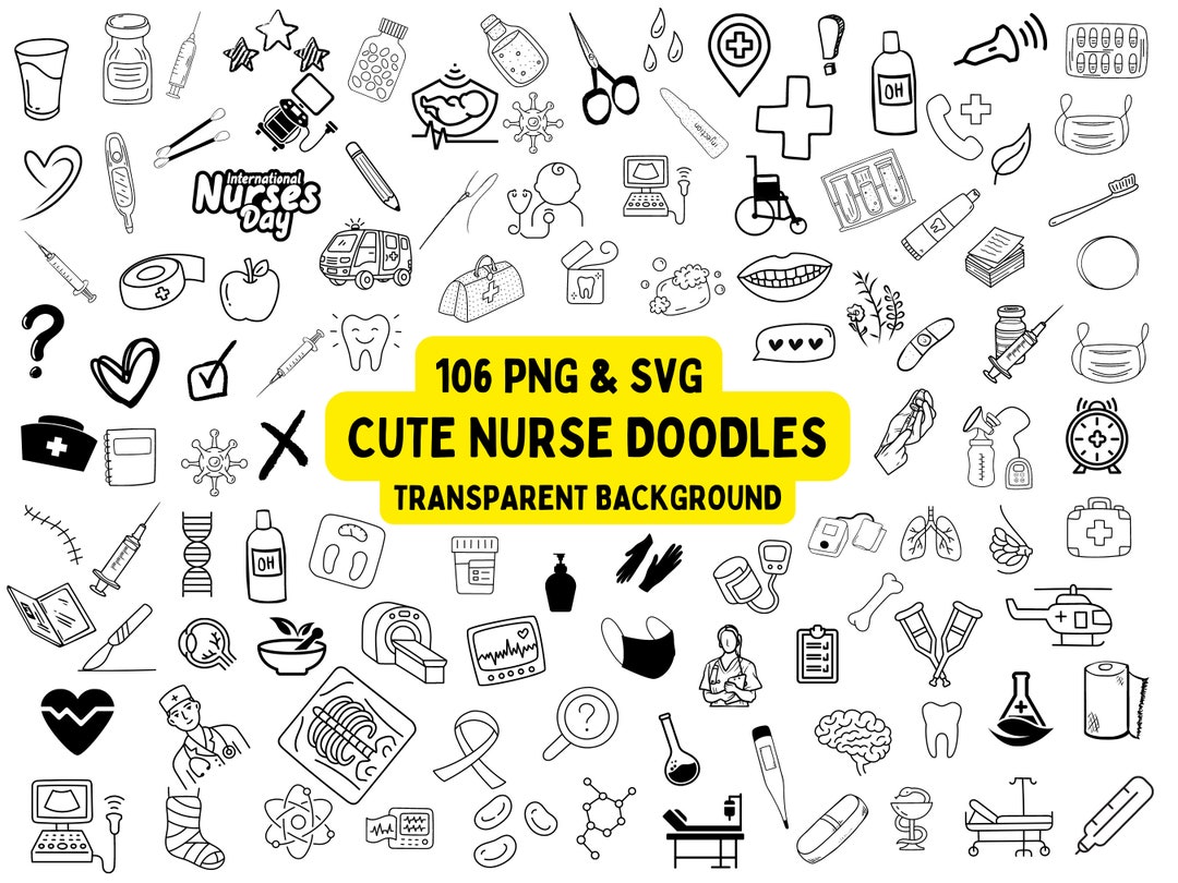 Nurse Doodles Nurse Clipart Set Cute Nurse Doodles Funny - Etsy