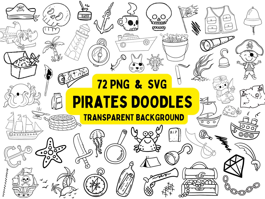 Pirates Doodles Pirates Clipart Set Cute Pirates Doodles - Etsy