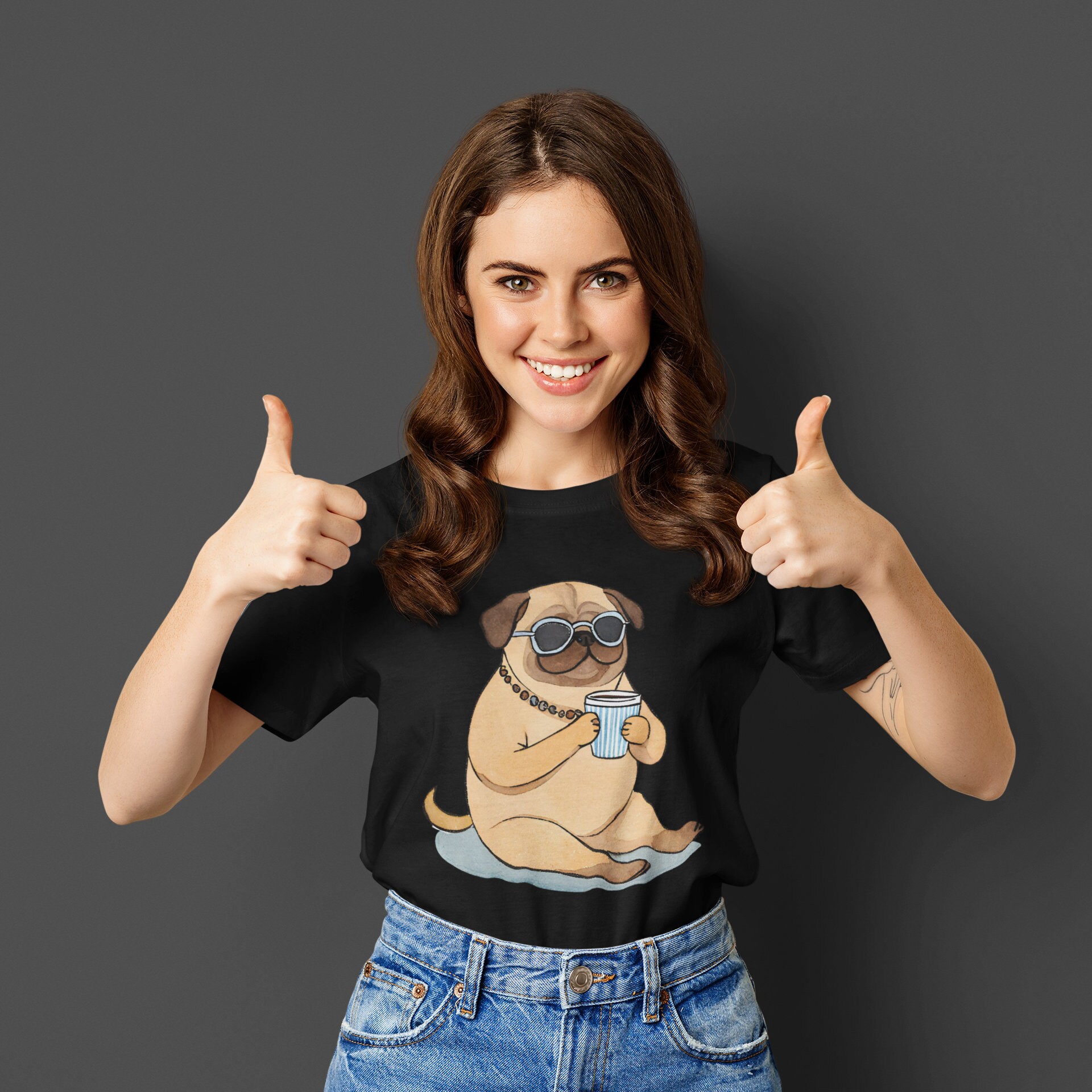 Mops Humor Shirt Kaffee Pause Mopsbesitzer, Coffee Liebhaber Mops ...