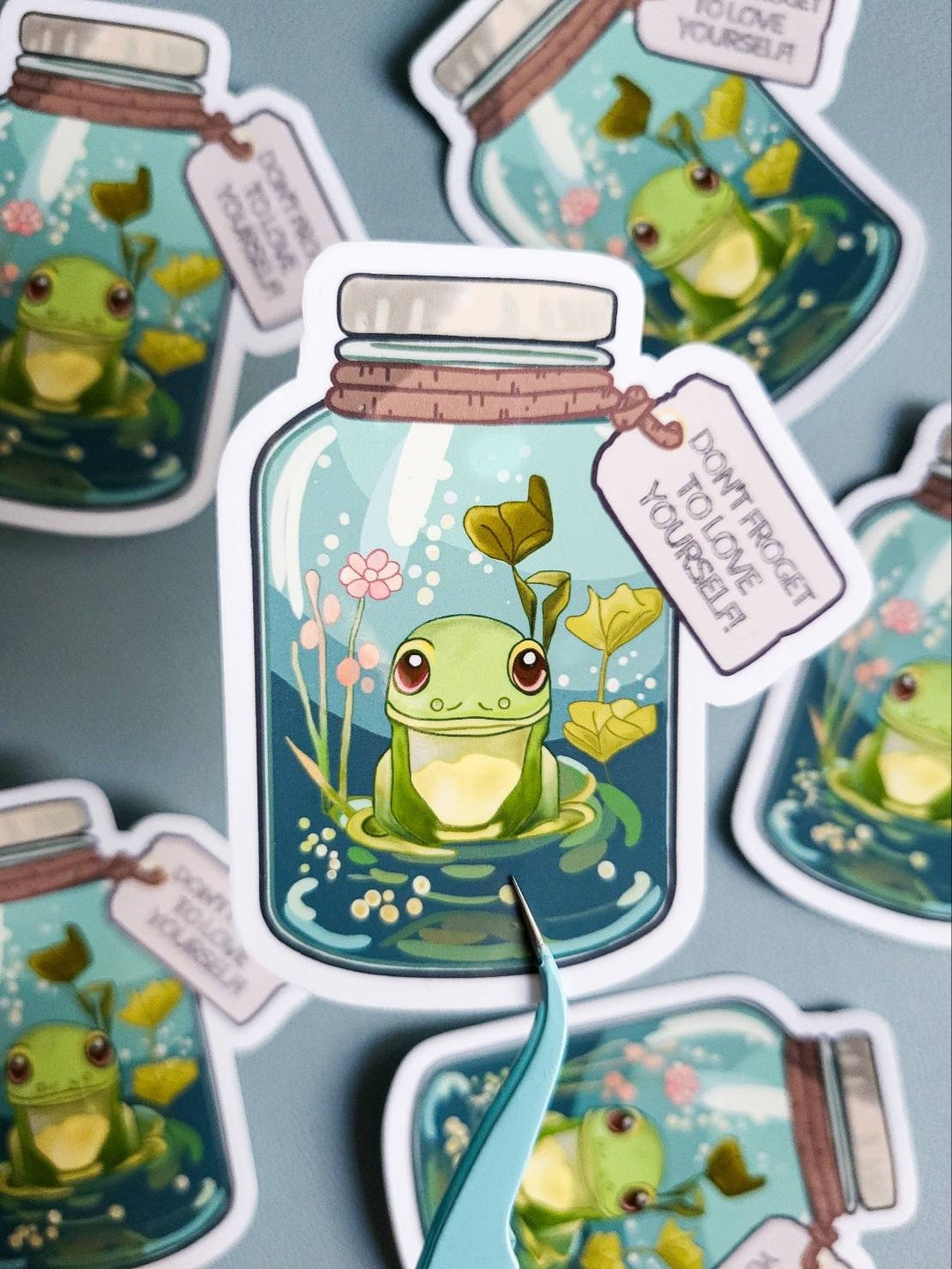 Frog in Bottle Decal Sticker - Etsy