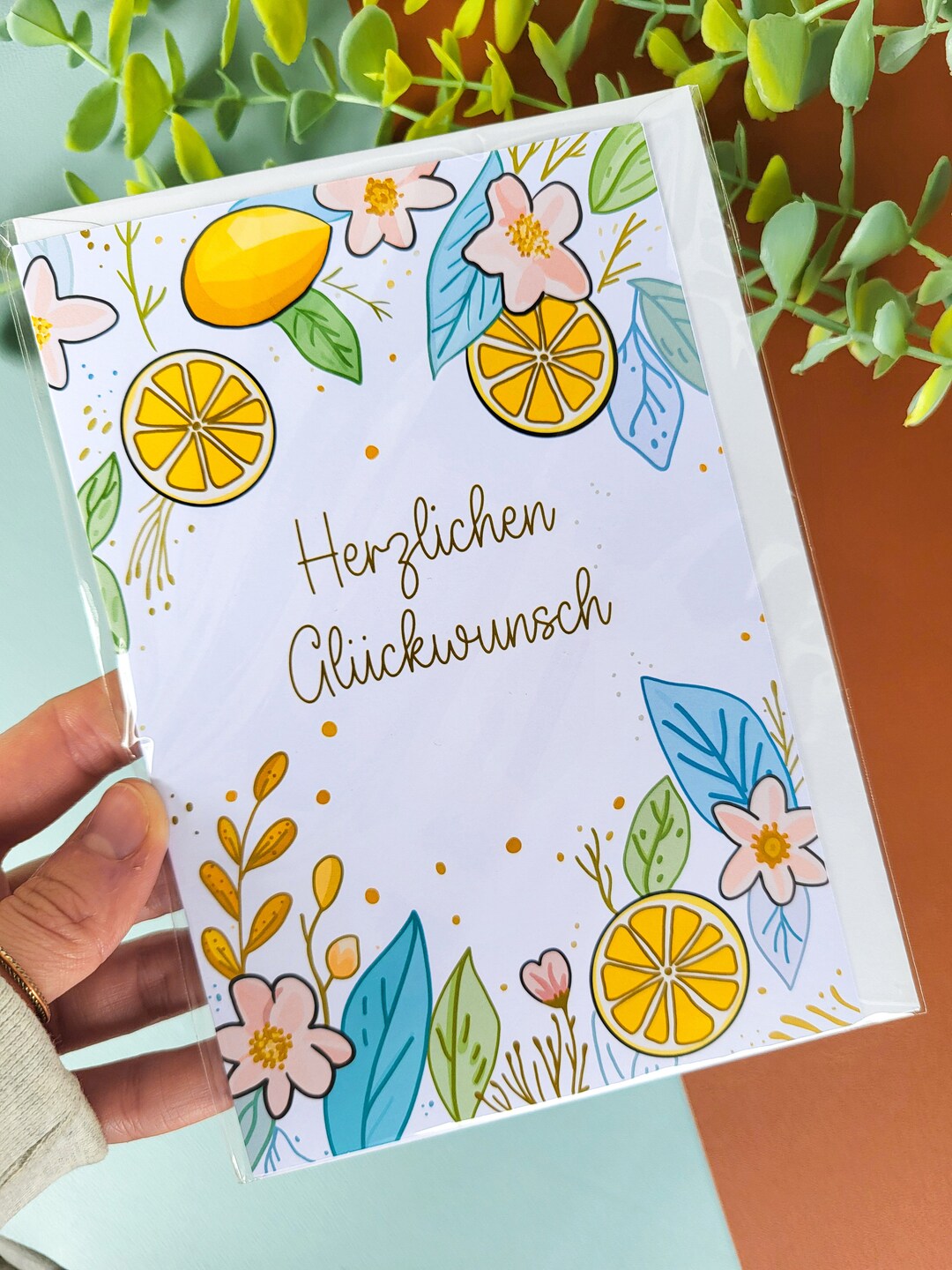 Folding Card Congratulations Lemons - Etsy