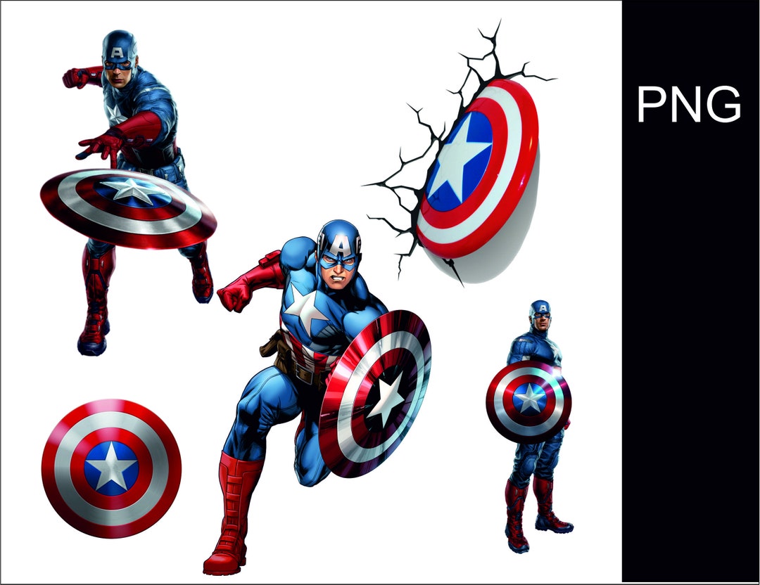 Captain America Png Bundle, Captain America Clipart, Marvel Png, Süper ...