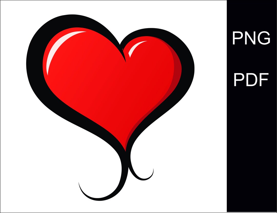 Red Heart , Red Hand Drawn Heart , Valentine's Day , Love. Cut File ...