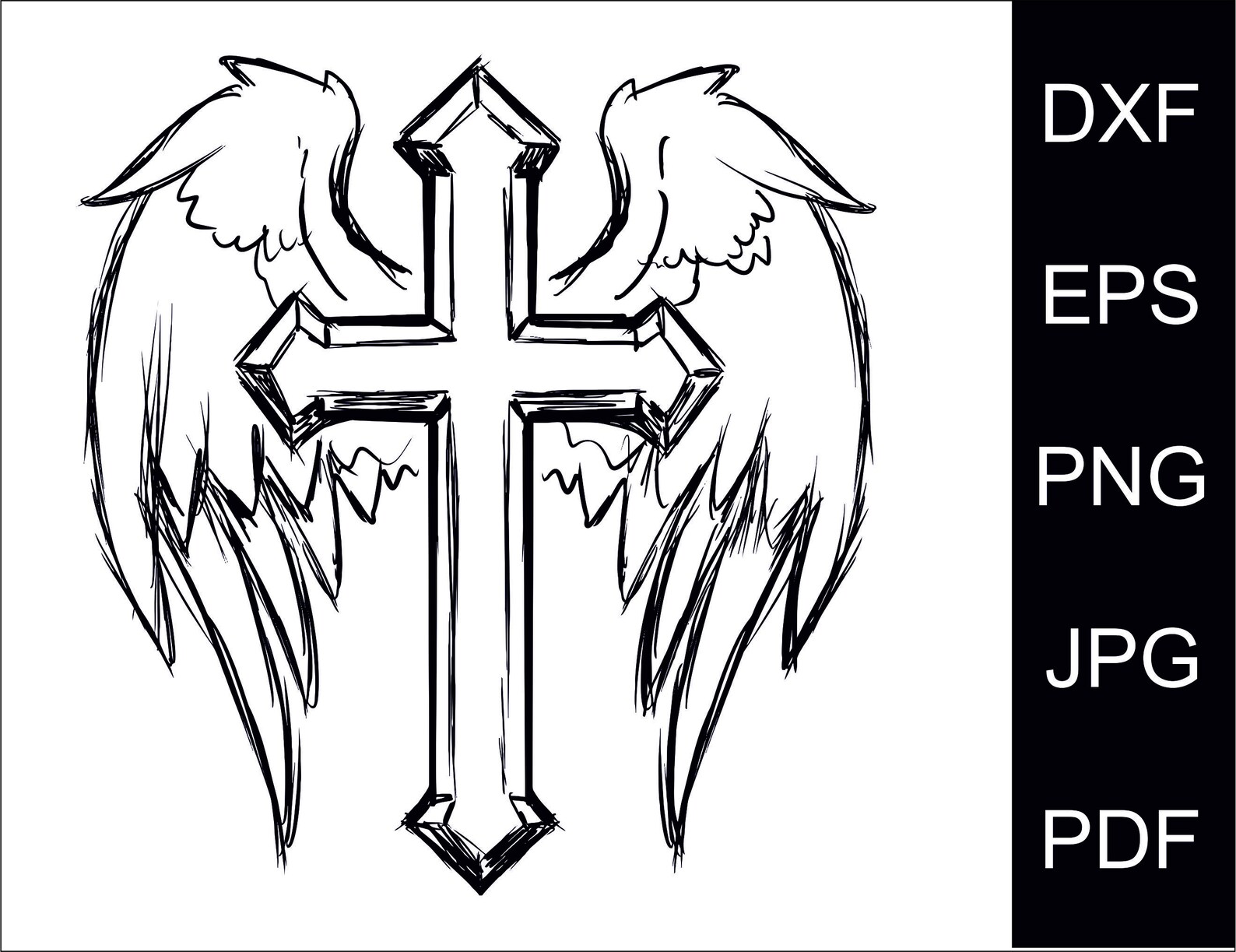 Angel Cross,cross,angel Instant Download PNG, EPS, Dxf, Jpg , Pdf ...