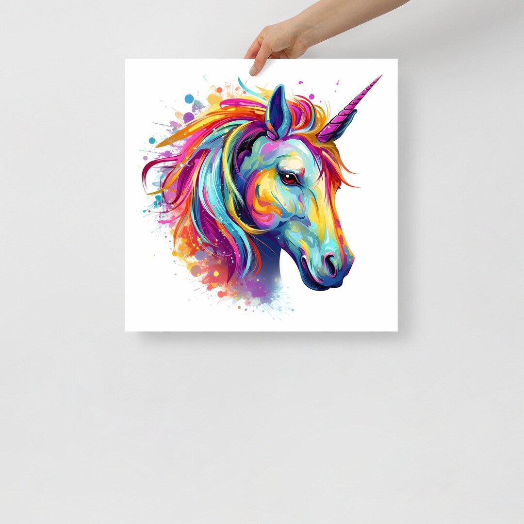 Rainbow Unicorn Poster - Etsy