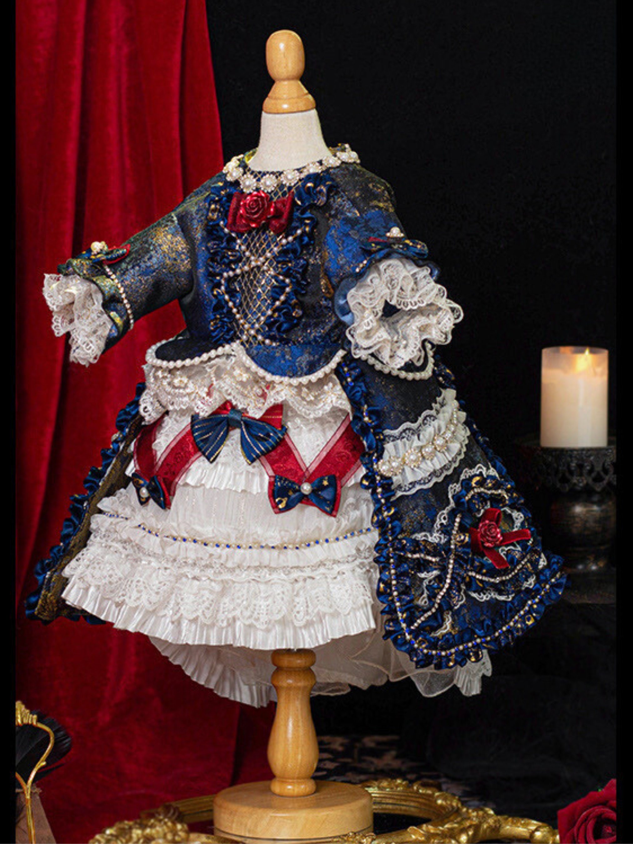 Royal Sapphire Pet Clothes, Luxury Handmade Pet Accessory, Rococo Cat ...