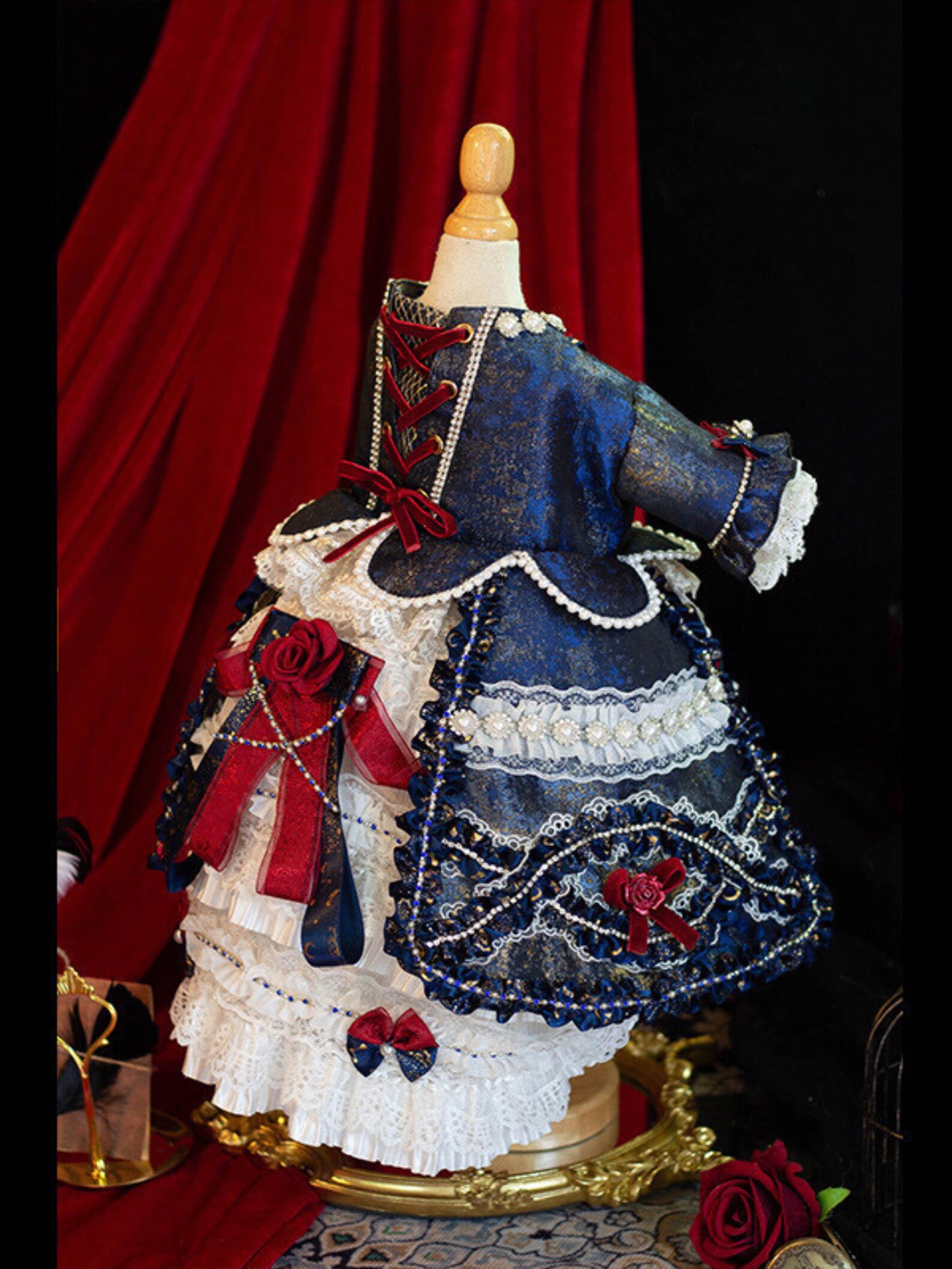 Royal Sapphire Pet Clothes, Luxury Handmade Pet Accessory, Rococo Cat ...