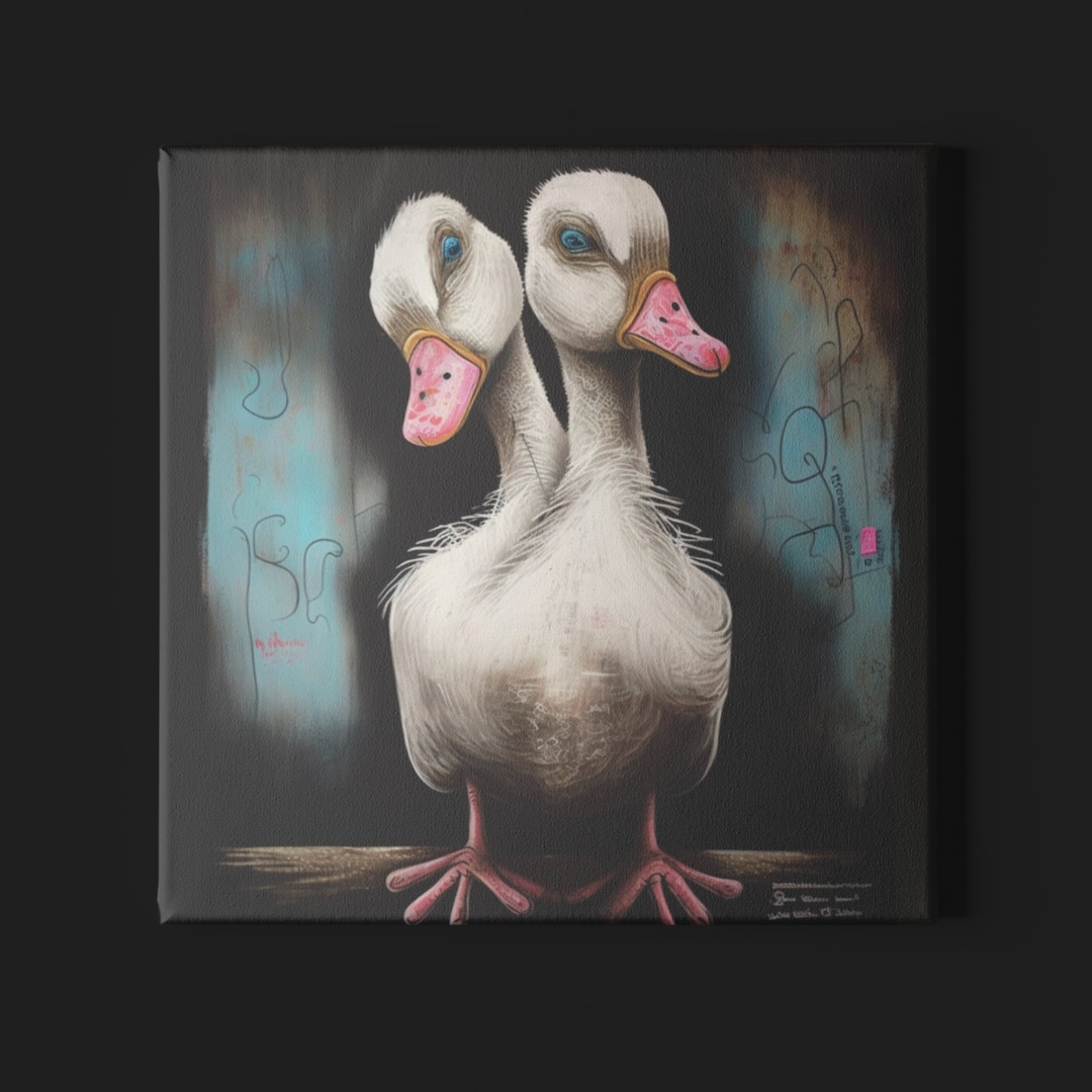 Double Take: A Modern Art Interpretation of a Freaky Double-headed Duck ...