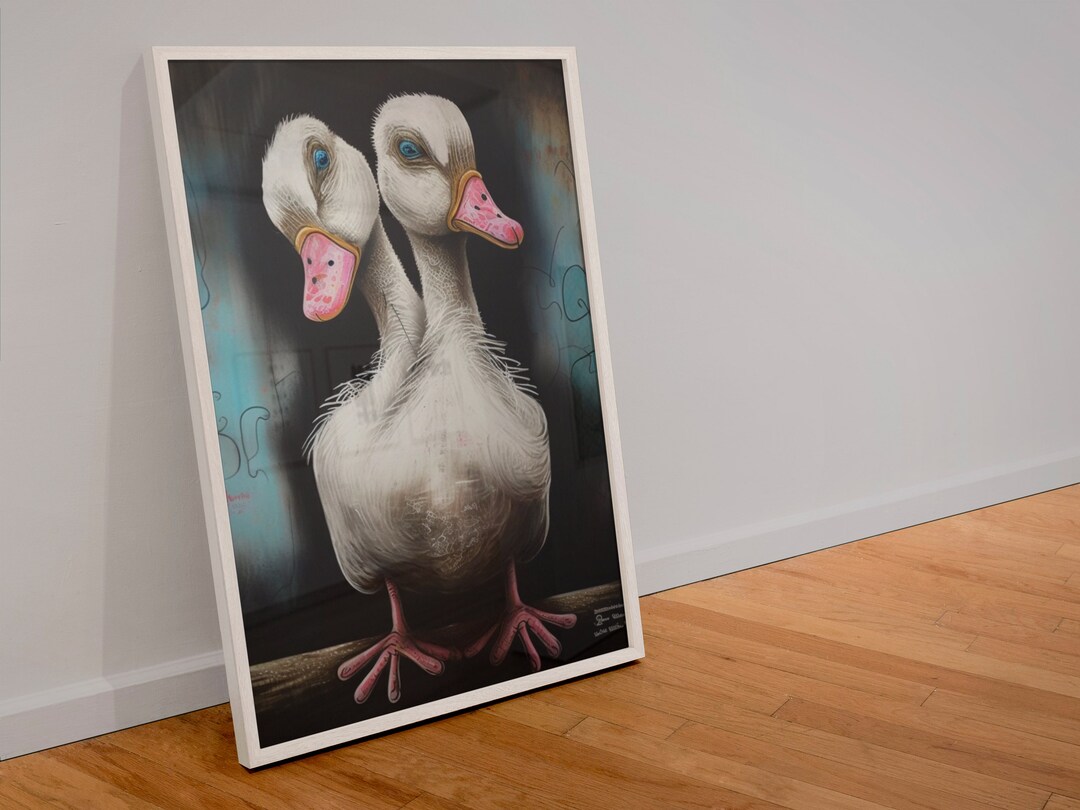 Double Take: A Modern Art Interpretation of a Freaky Double-headed Duck ...