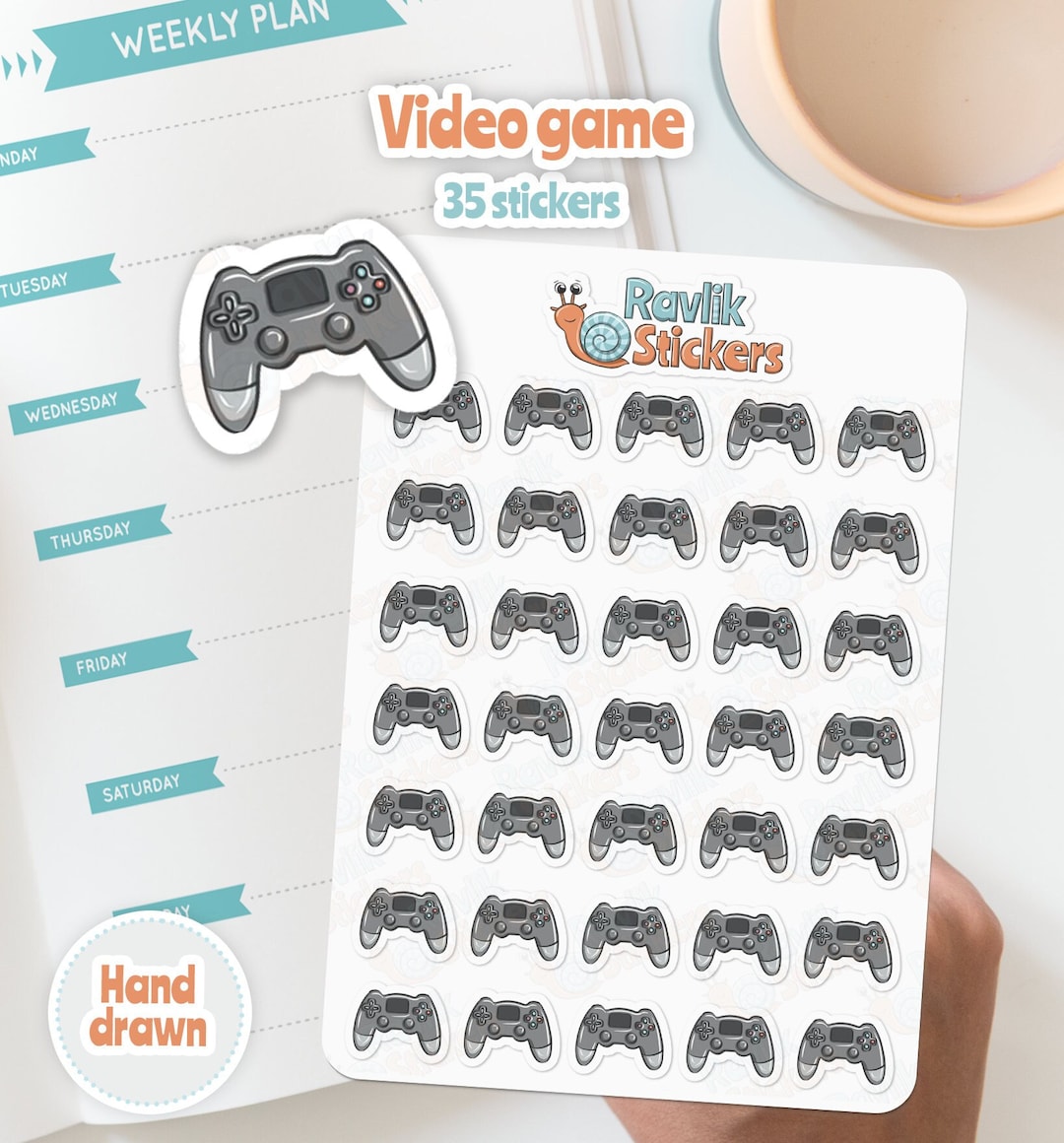 Planner Sticker Sheet: Video Game Joystick Console Play Station Xbox ...