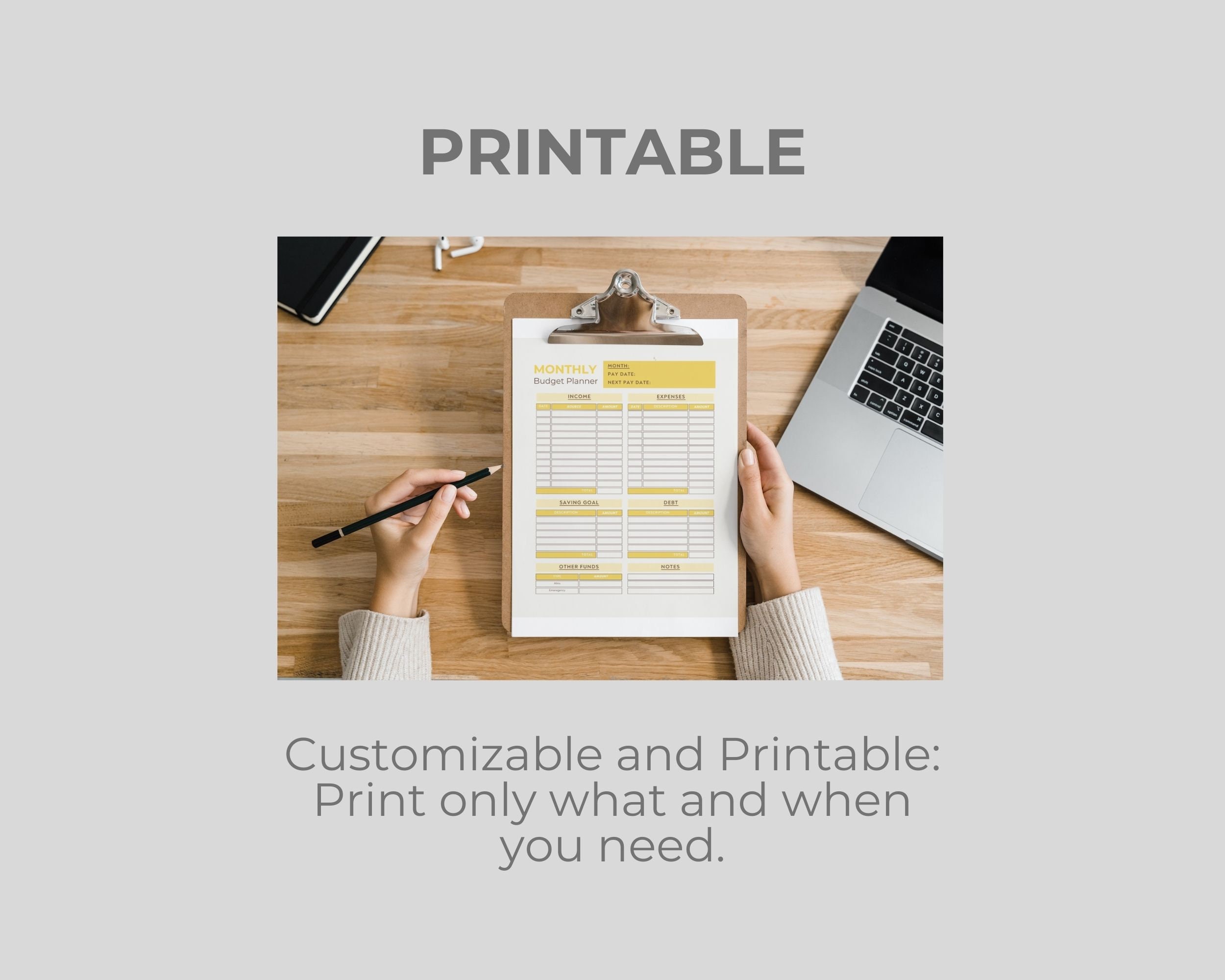 Digital Printable Budget Planner - A4, A5, and iPad Sizes in 3 Colors ...