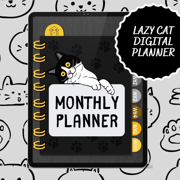 Cat Themed Monthly Planner - Etsy