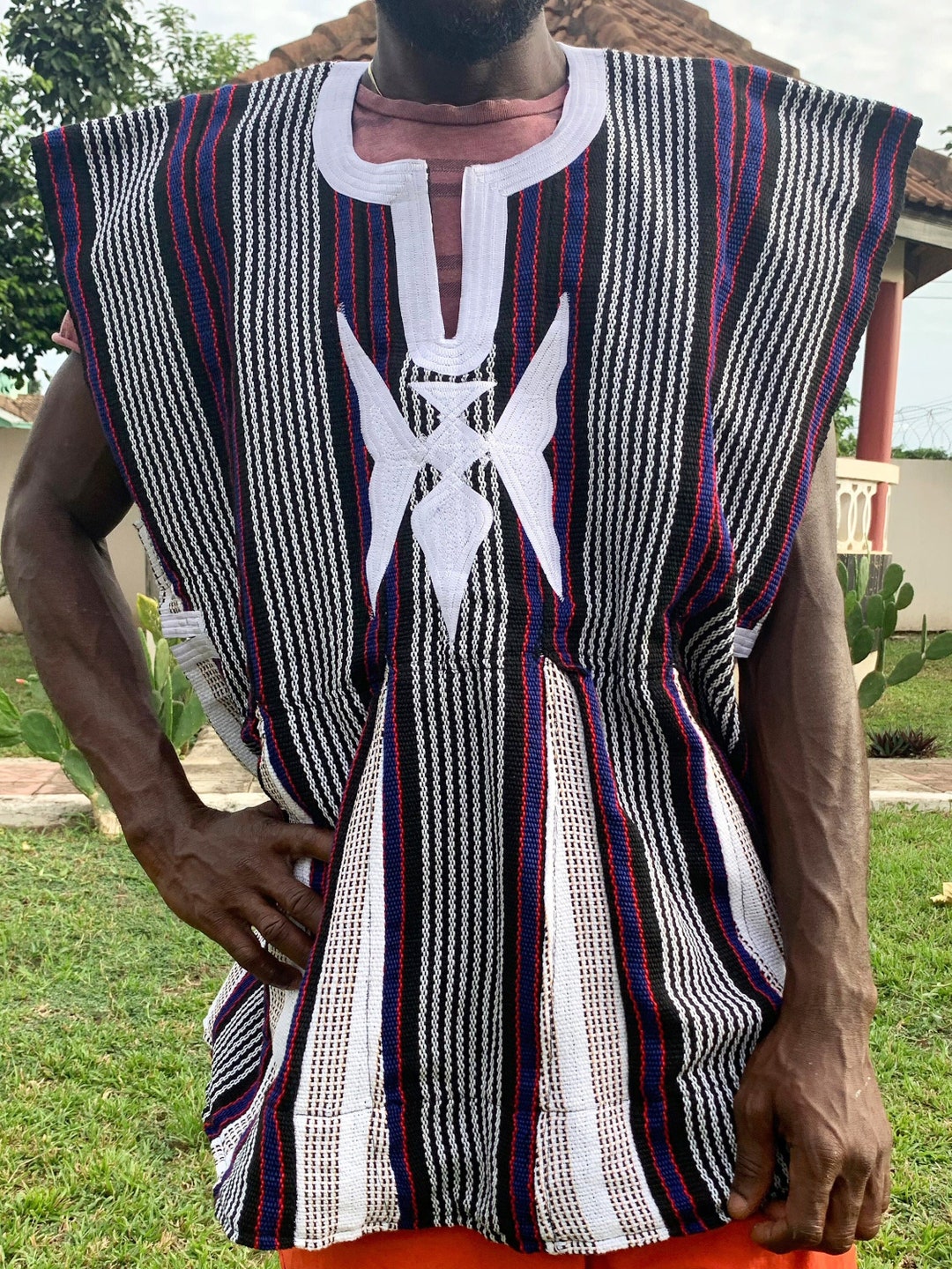 IKAN F&t Handwoven African Fugu Batakari Smock | 100% Cotton | Men ...
