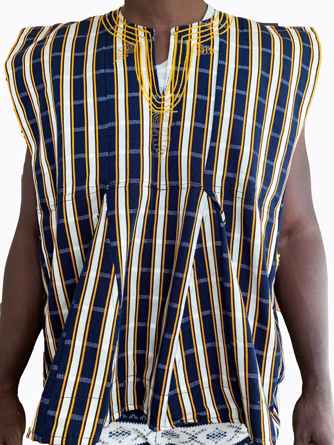 IKAN F&t Handwoven Men's Kente Fugu Batakari Smock | 100% Cotton | Men ...
