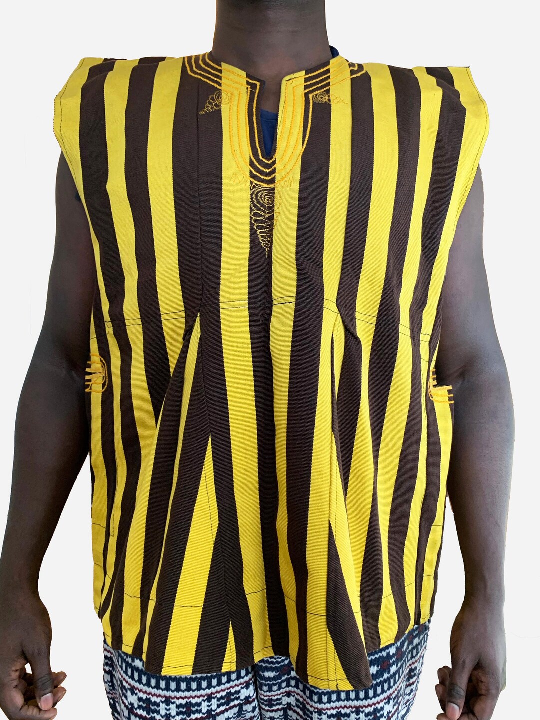 IKAN F&t Handwoven Men's Kente Fugu Batakari Smock | 100% Cotton ...