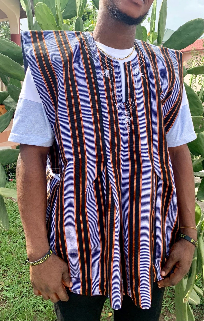 IKAN F&t Handwoven Men’s Ghanaian Kente Batakari Fugu African Smock ...