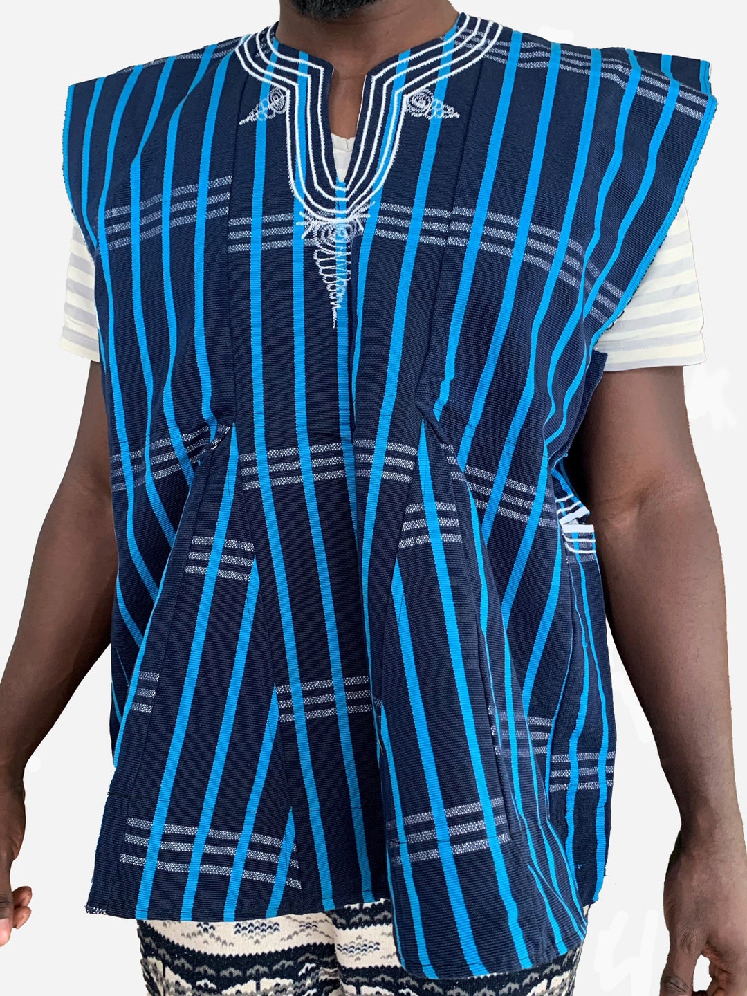 IKAN F&t Hand Woven African Kente Fugu Batakari Smock Tunic | 100% ...