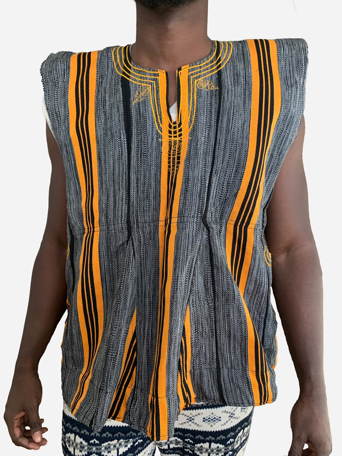 IKAN F&t Handwoven Men's Kente Fugu Batakari Smock | 100% Cotton ...