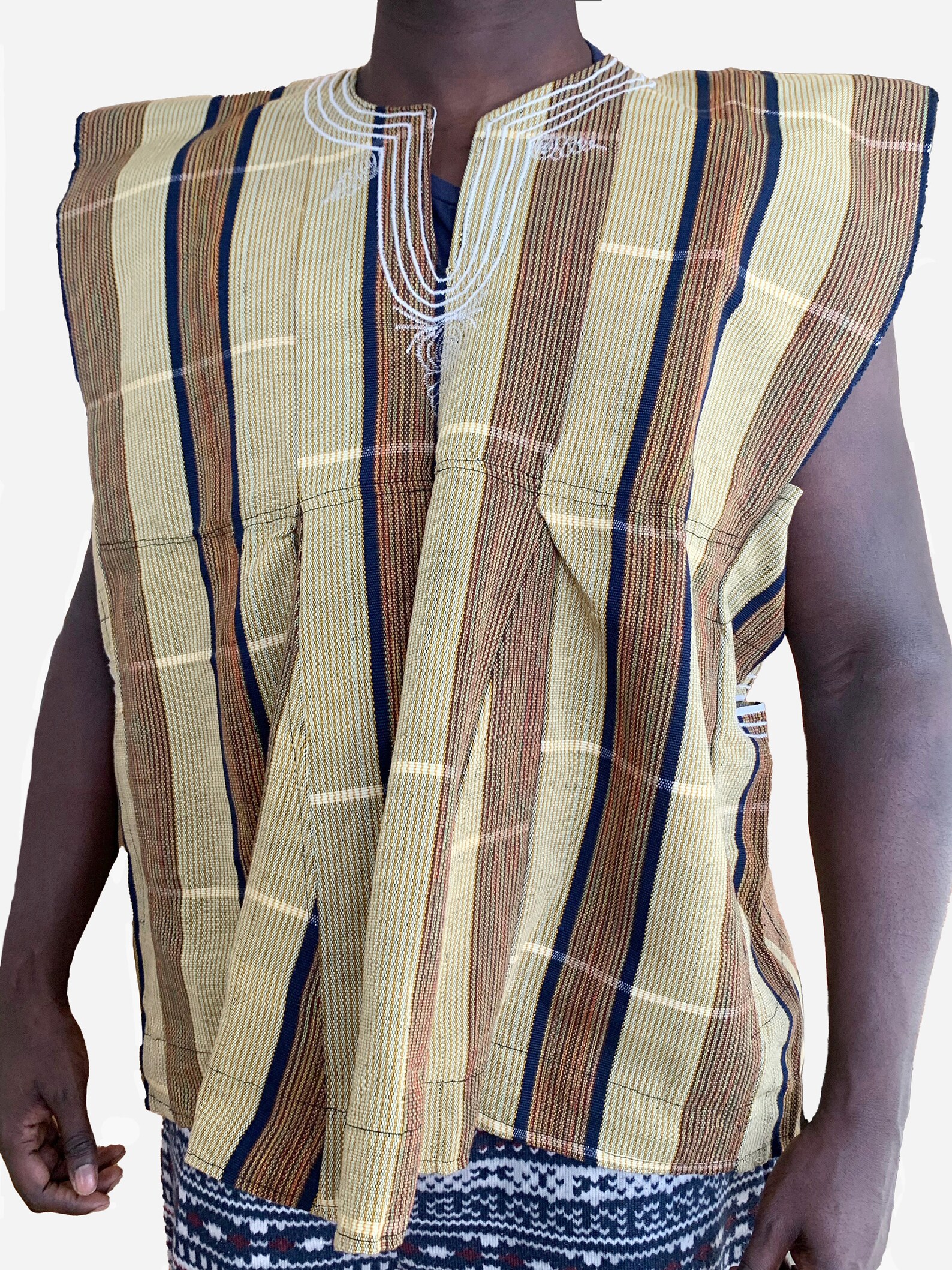 IKAN F&t Handwoven Men's Kente Fugu Batakari Smock | 100% Cotton ...
