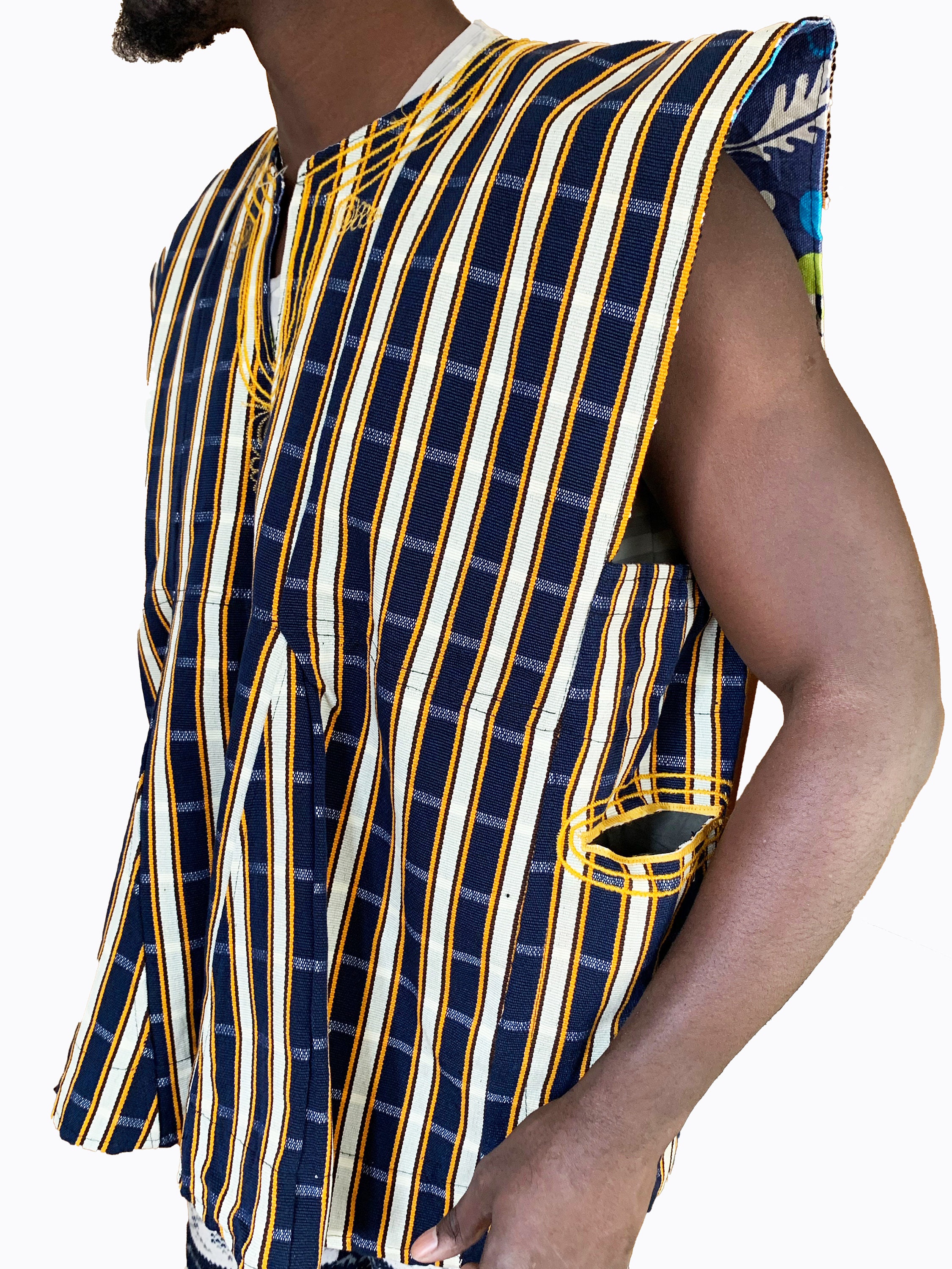 IKAN F&t Handwoven Men's Kente Fugu Batakari Smock | 100% Cotton | Men ...