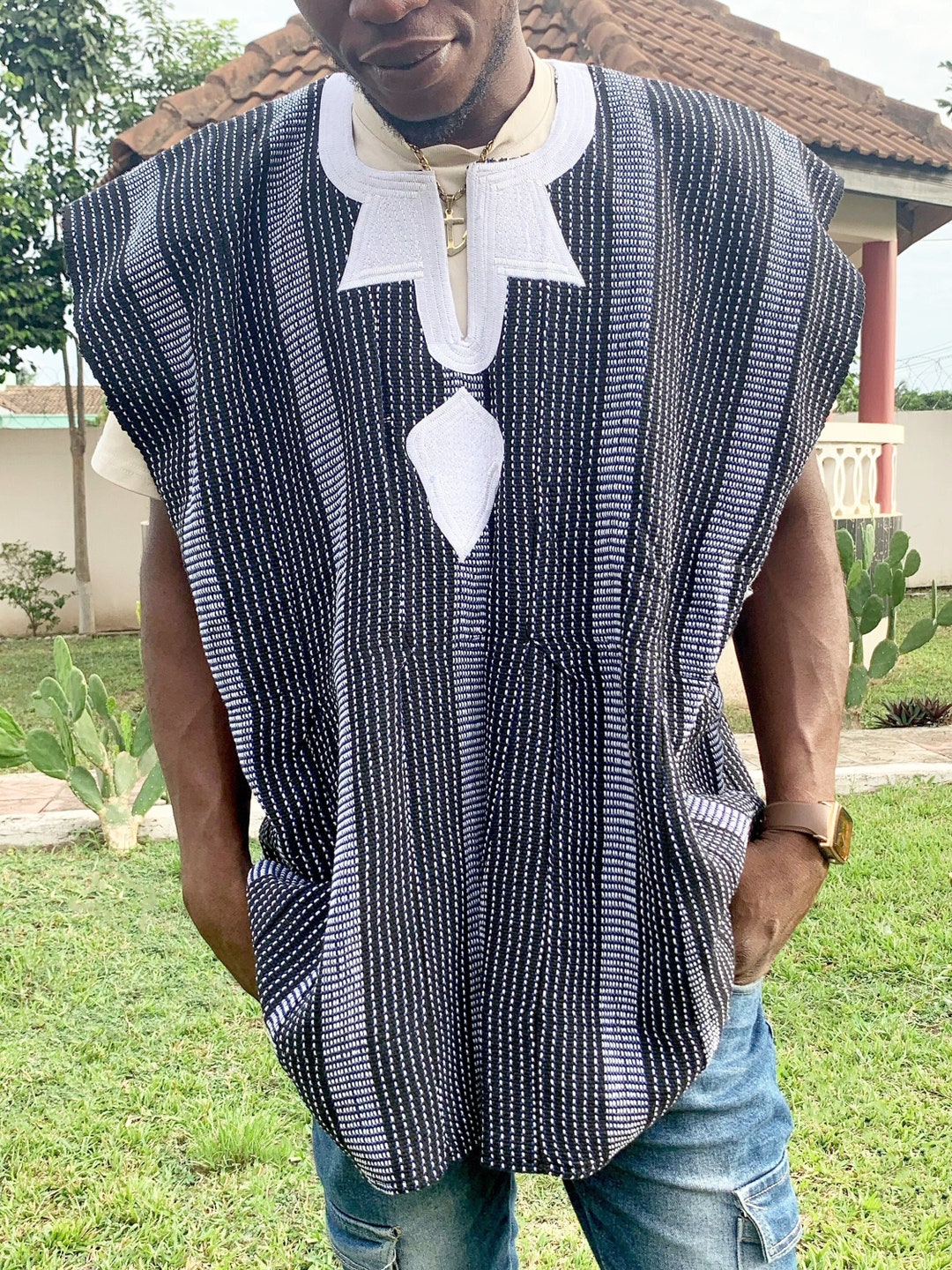 IKAN F&t Handwoven African Fugu Batakari Smock 100% Cotton Men Festival ...