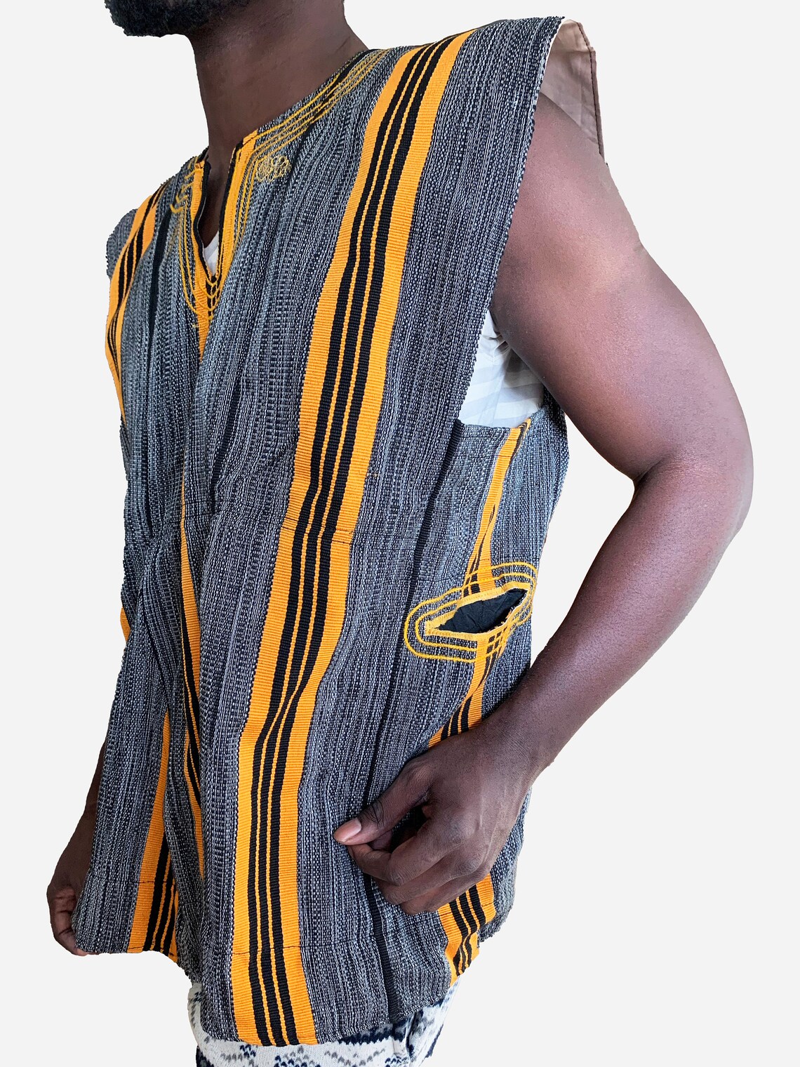 IKAN F&t Handwoven Men's Kente Fugu Batakari Smock | 100% Cotton ...