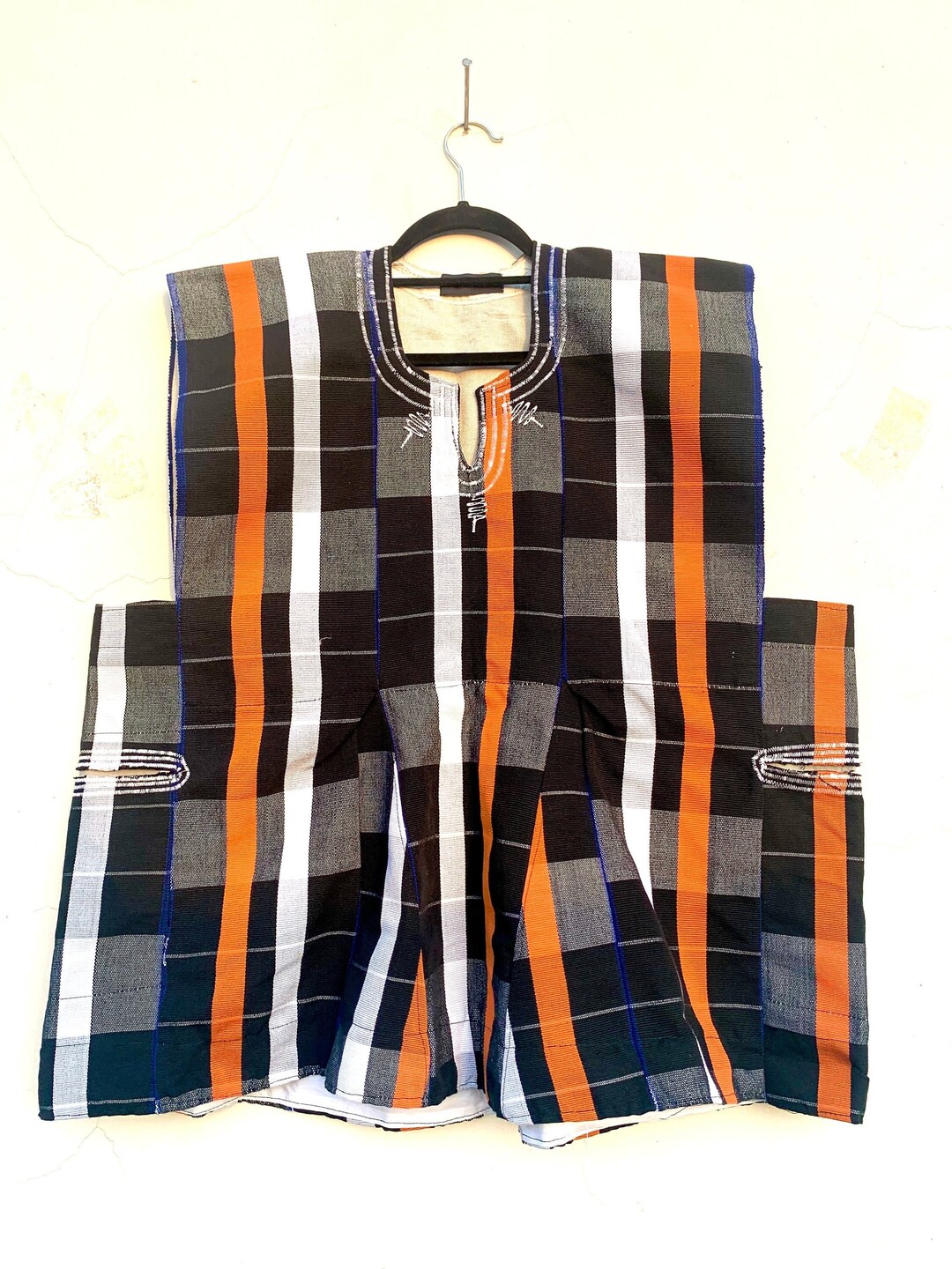 IKAN F&t Mens Handwoven Ghanaian Kente Batakari Fugu African Smock 100% ...