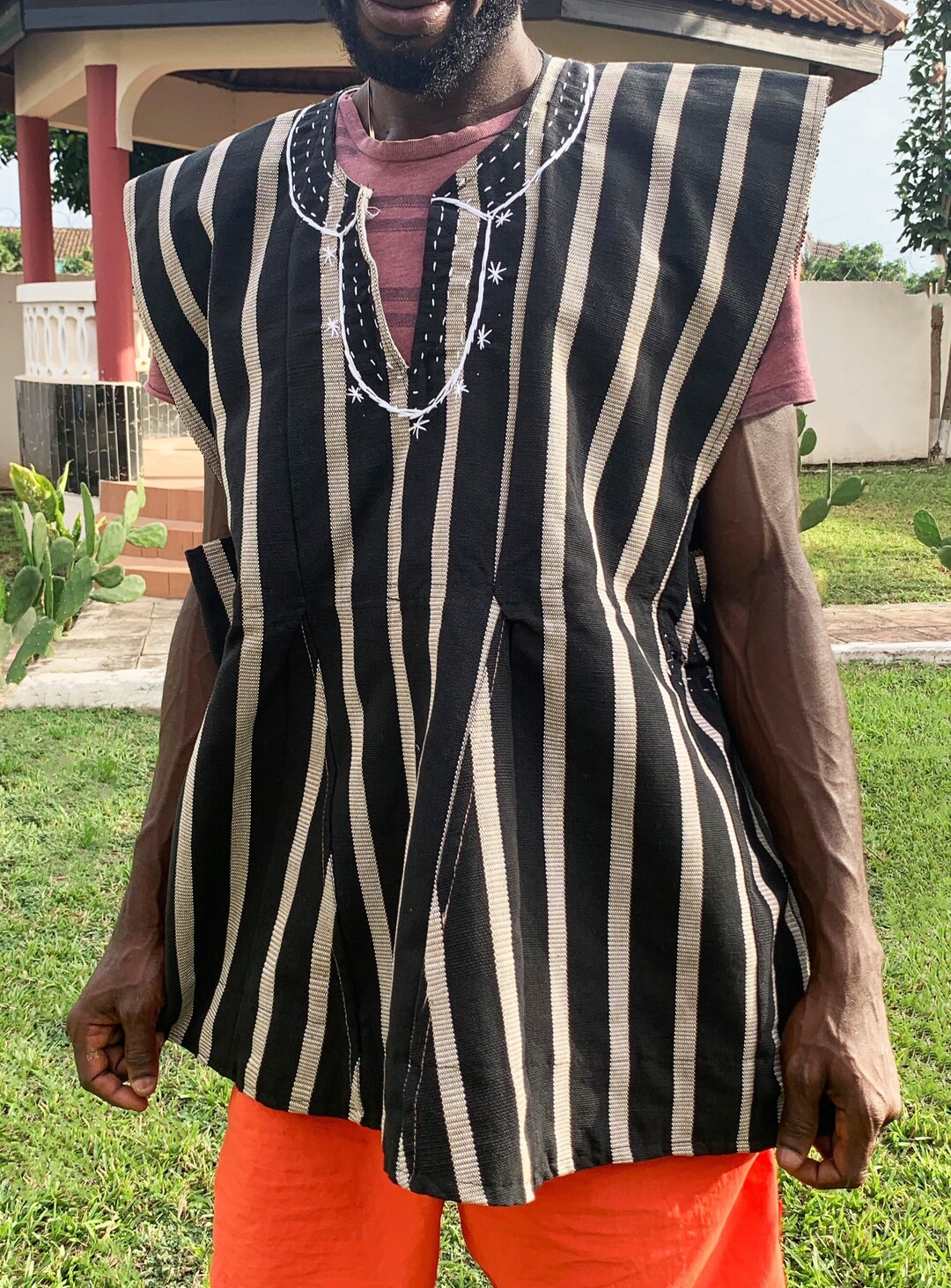 IKAN F&t Handwoven African Kente Fugu Batakari Smock | 100% Cotton ...