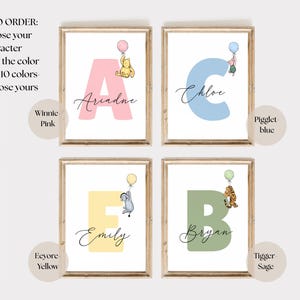Winnie the Pooh Nursery Art: Set of 3 Personalized Name Prints (digital ...