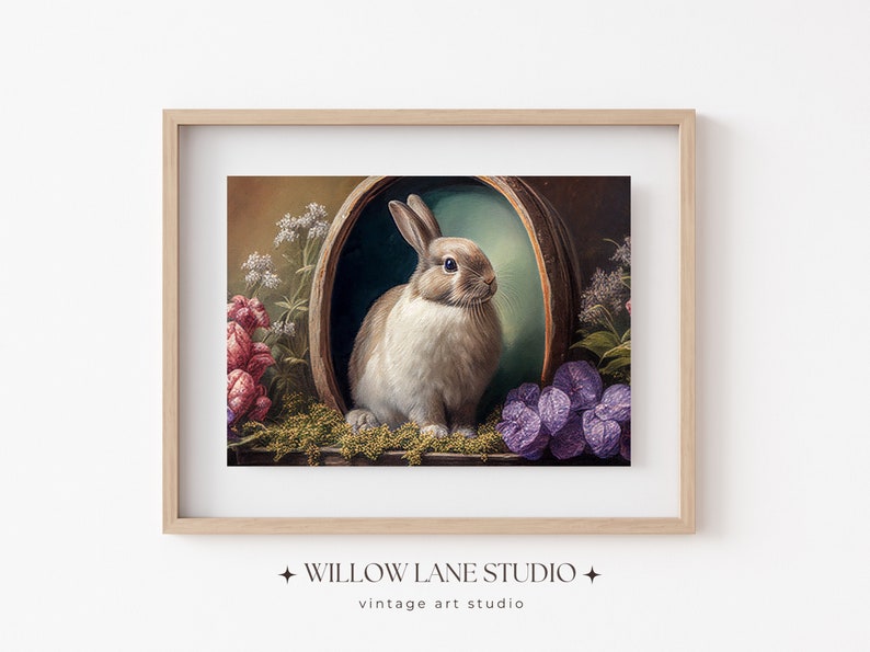 Printable Vintage Easter Bunny Painting Vintage Easter Decor PRINTABLE ...