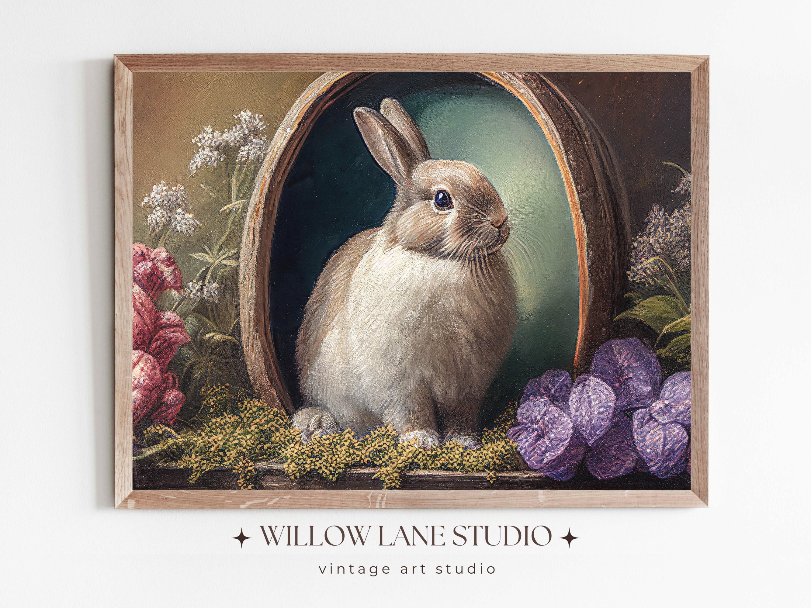 Printable Vintage Easter Bunny Painting Vintage Easter Decor PRINTABLE ...