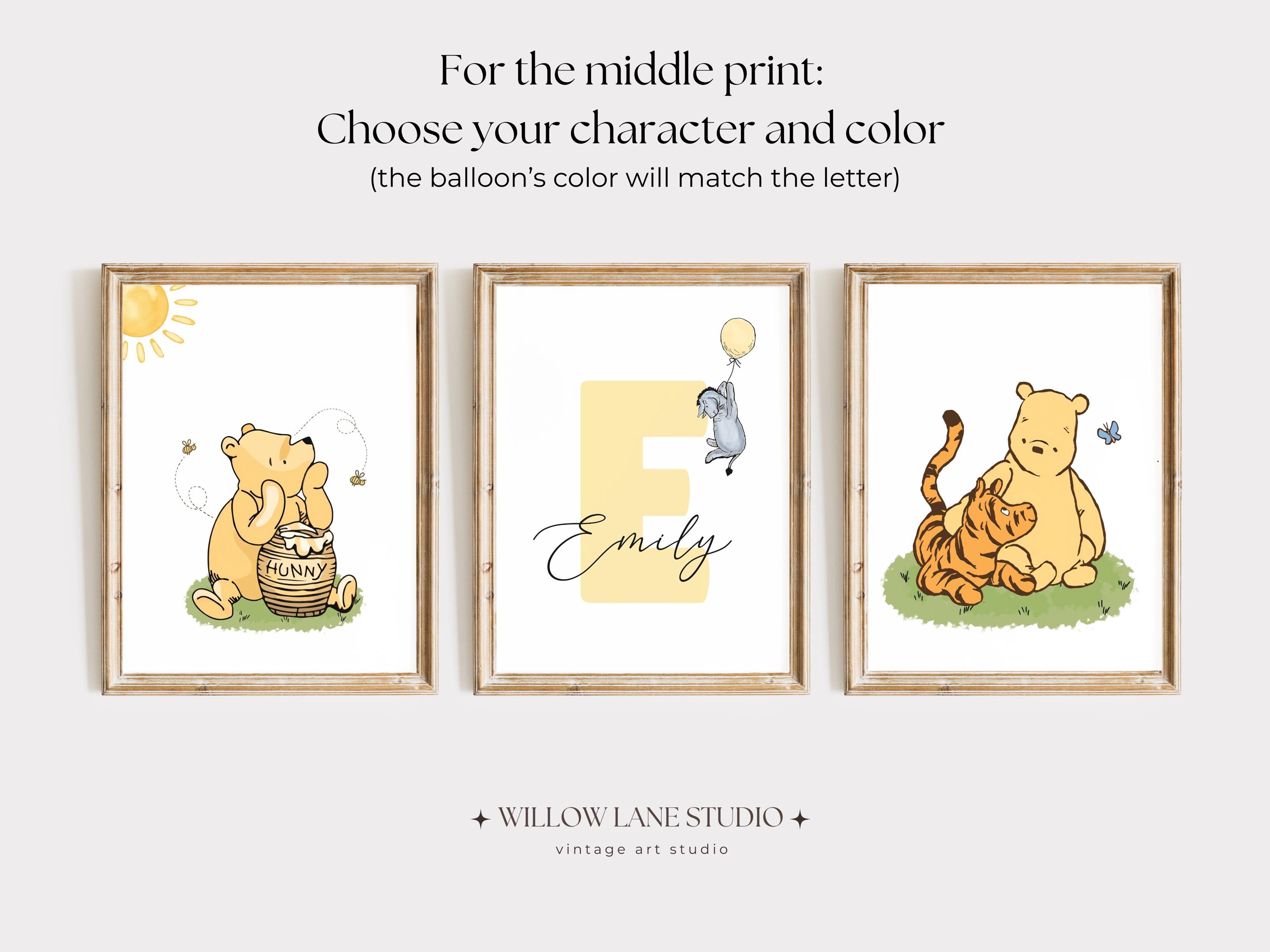 Winnie the Pooh Nursery Art: Set of 3 Personalized Name Prints (digital ...