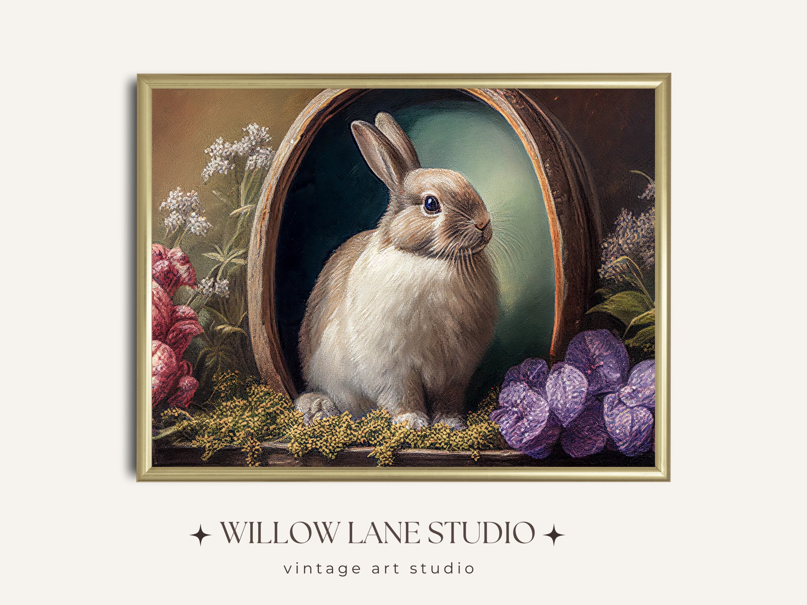 Printable Vintage Easter Bunny Painting Vintage Easter Decor PRINTABLE ...