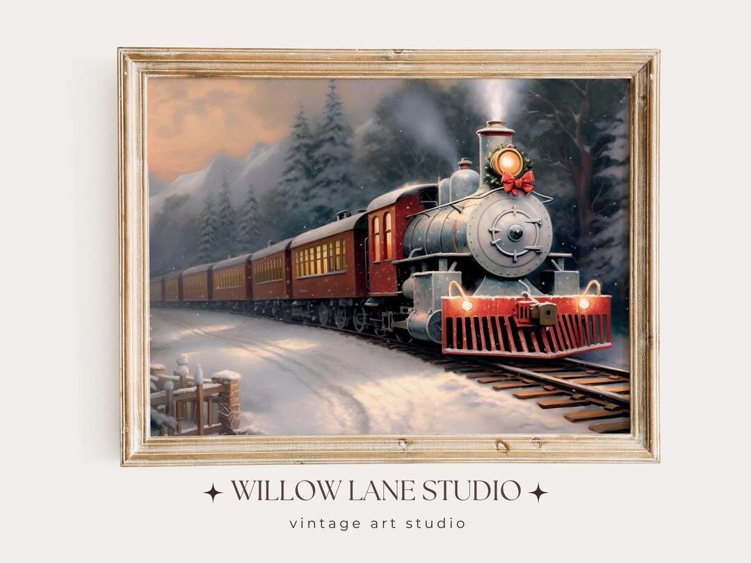 Steam Locomotive Christmas Print Christmas Snowy Winter PRINTABLE ...
