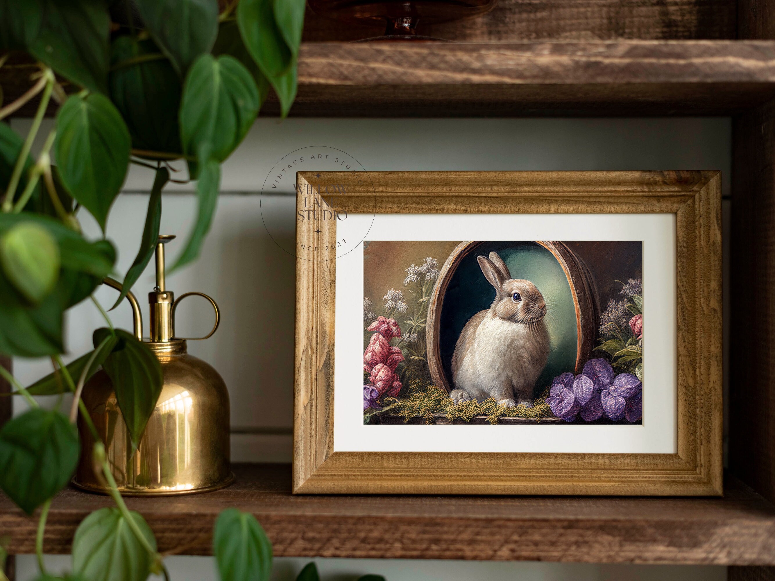 Printable Vintage Easter Bunny Painting Vintage Easter Decor PRINTABLE ...