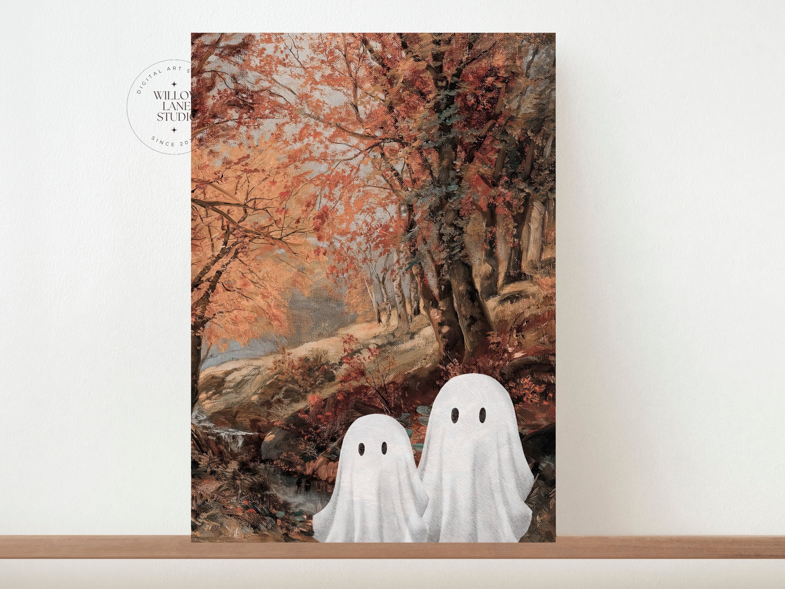 Cute Ghosts Vintage Wall Art Set of 5 | Cute Ghosts Vintage Landscapes ...