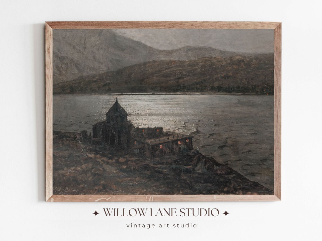 Vintage Dark Haunted Castle Art Dark Academia Art Spooky Halloween ...