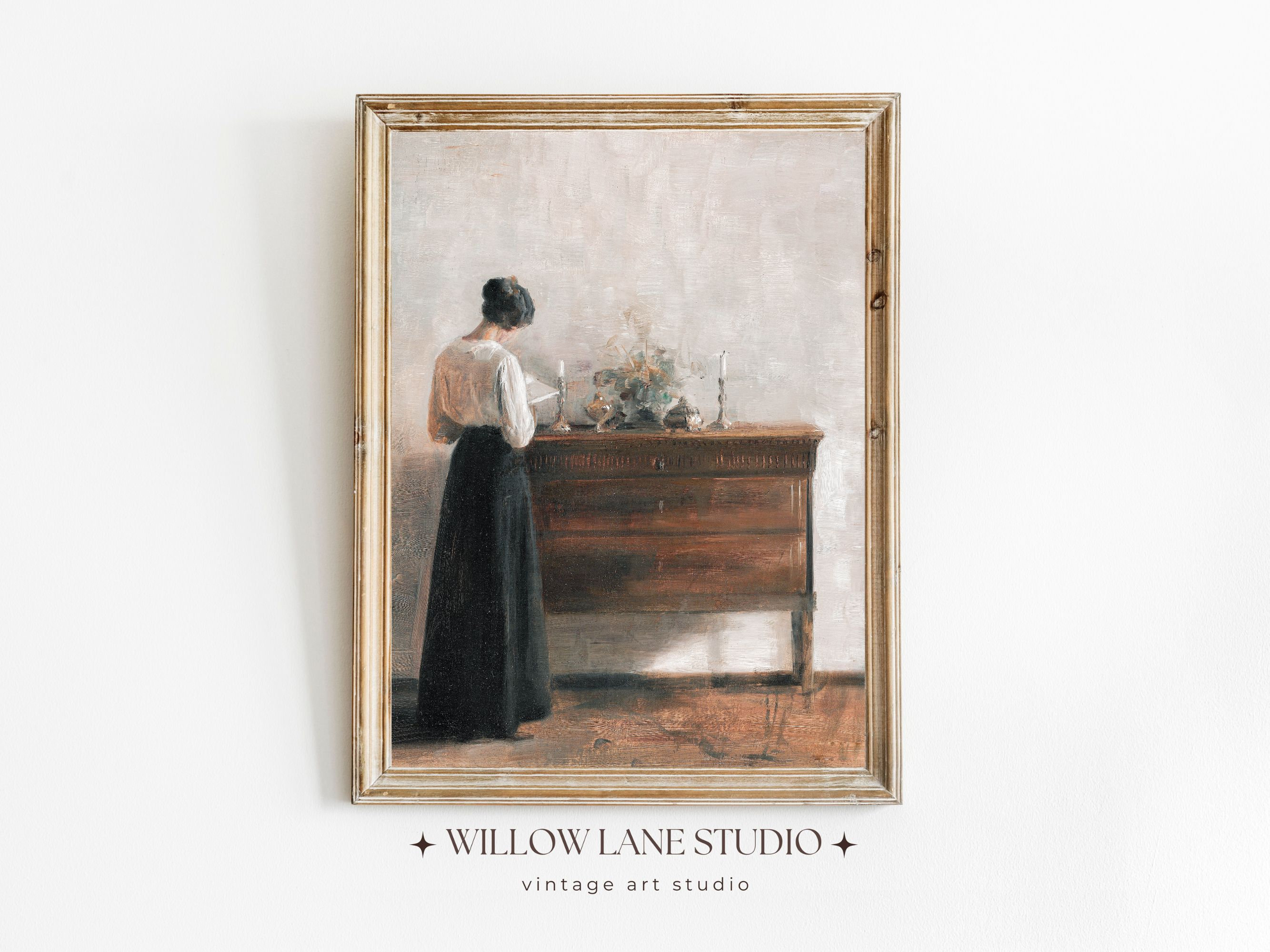 Vintage Girl Reading Portrait Printable Antique Wall Decor - Etsy