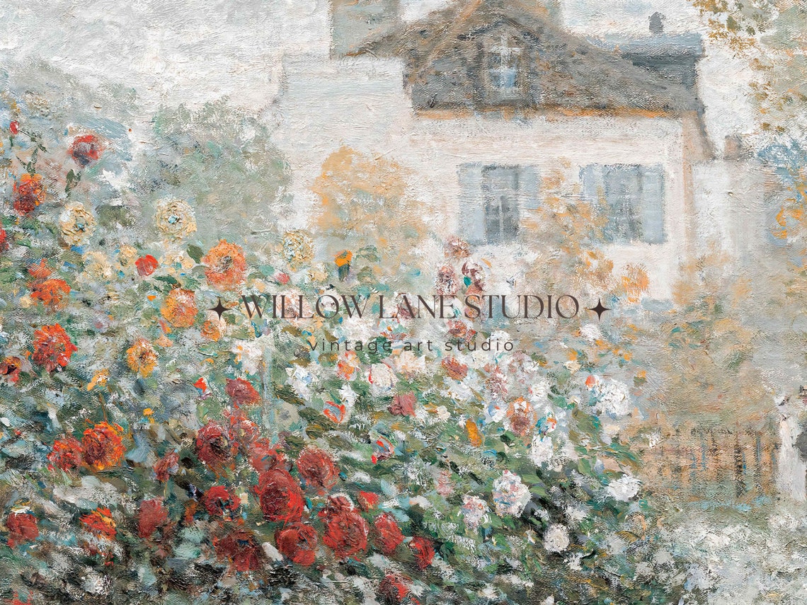 Colourful Garden Printable Vintage Flower Garden Wall Art - Etsy