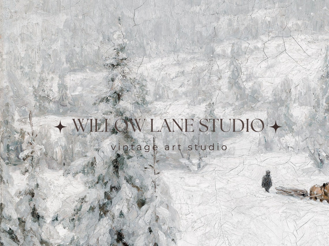 Snowy Mountain Portrait Vintage Print Rustic Snowy Winter - Etsy