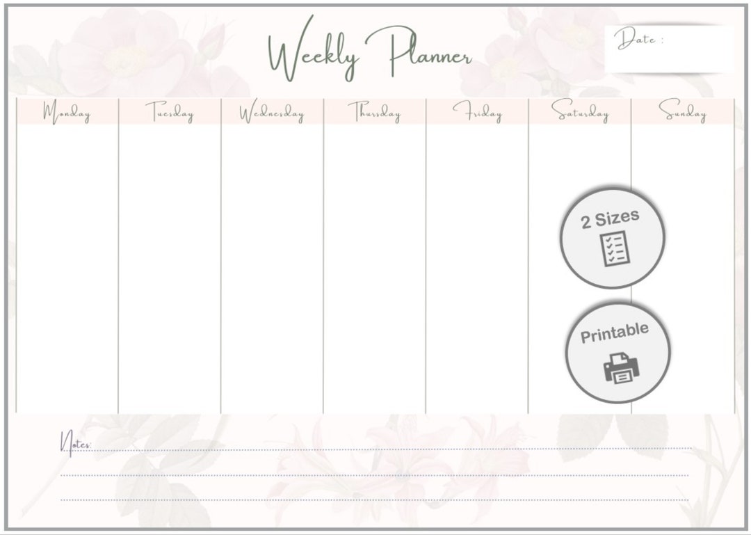 Printable Landscape 2023 Weekly Planner Bloom, Weekly Scheduleto Do ...