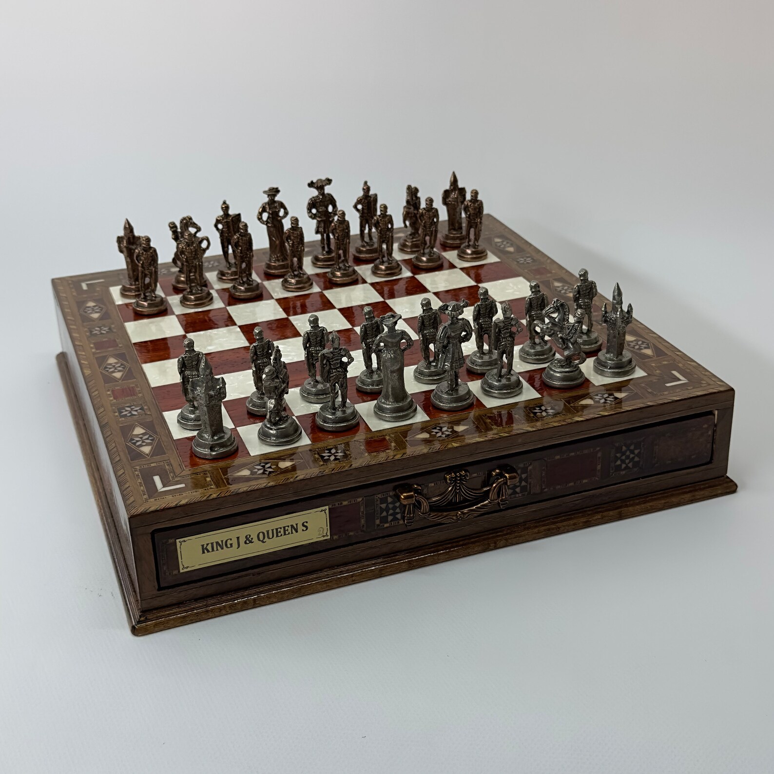 Handmade Personalized Wooden Chess Set, Customized Chess Board With ...