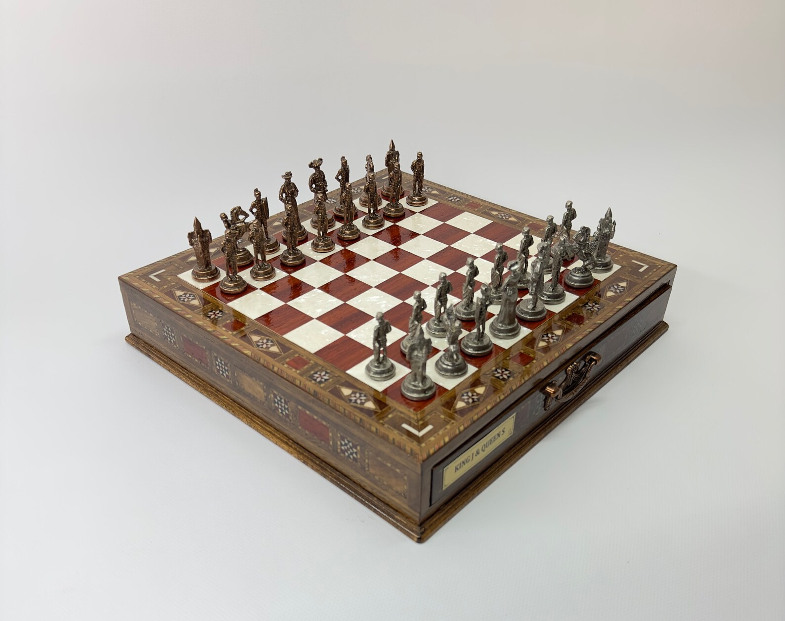 Handmade Personalized Wooden Chess Set, Customized Chess Board With ...