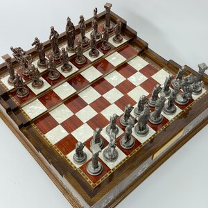 Personalized Handmade Chess Set / Handmade Chess / Custom Board Game ...