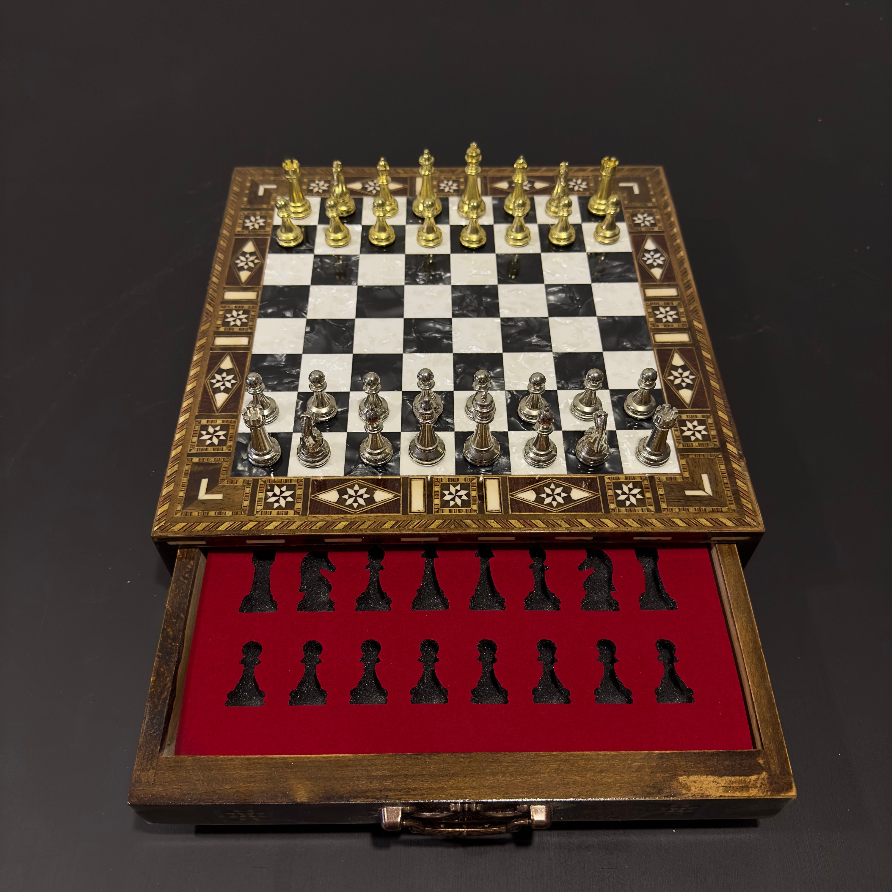 Handmade Chess Set Customizable Wooden Chess Board With Storage and ...