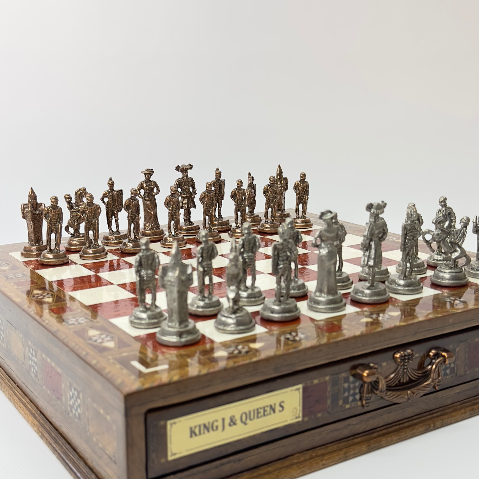 Handmade Personalized Wooden Chess Set, Customized Chess Board With ...