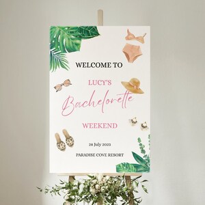 Tropical Bachelorette Party Welcome Sign Editable Party Sign ...