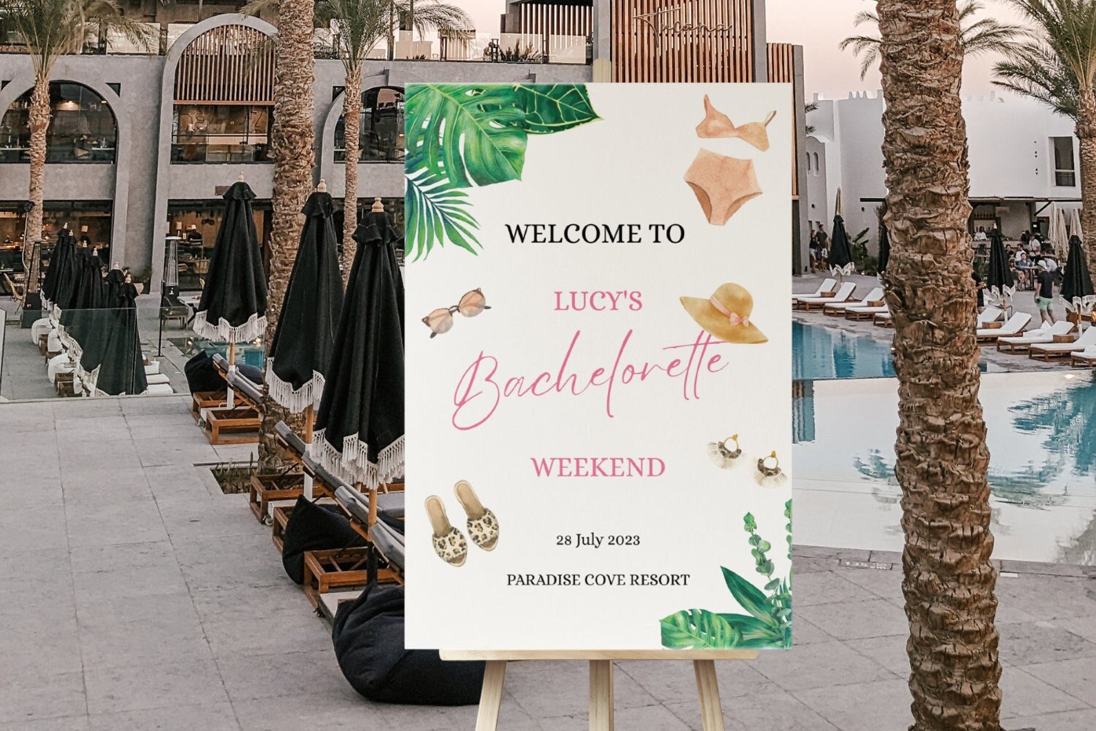 Tropical Bachelorette Party Welcome Sign Editable Party Sign ...