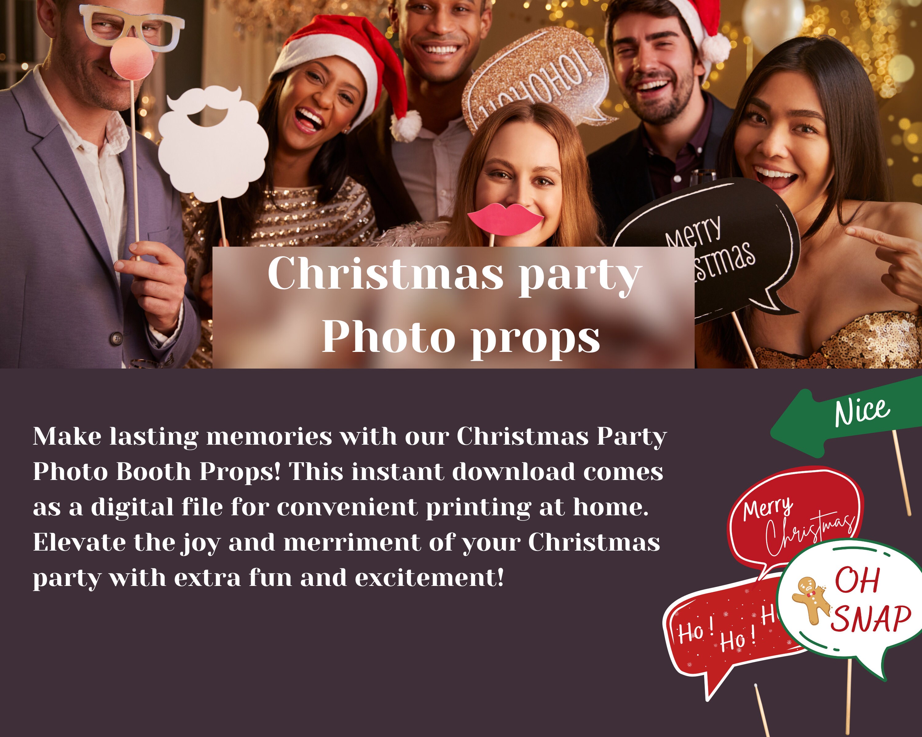 Christmas Party Photo Booth Prop | Christmas Party | Photo Booth Props ...